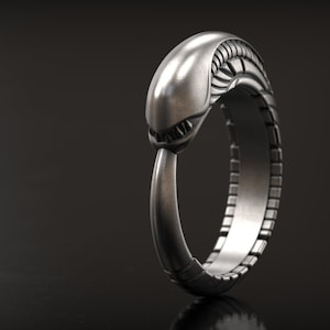 H.R. Giger Inspired , Alien Newborn Ring , Stylized Alien, Chestburster ...