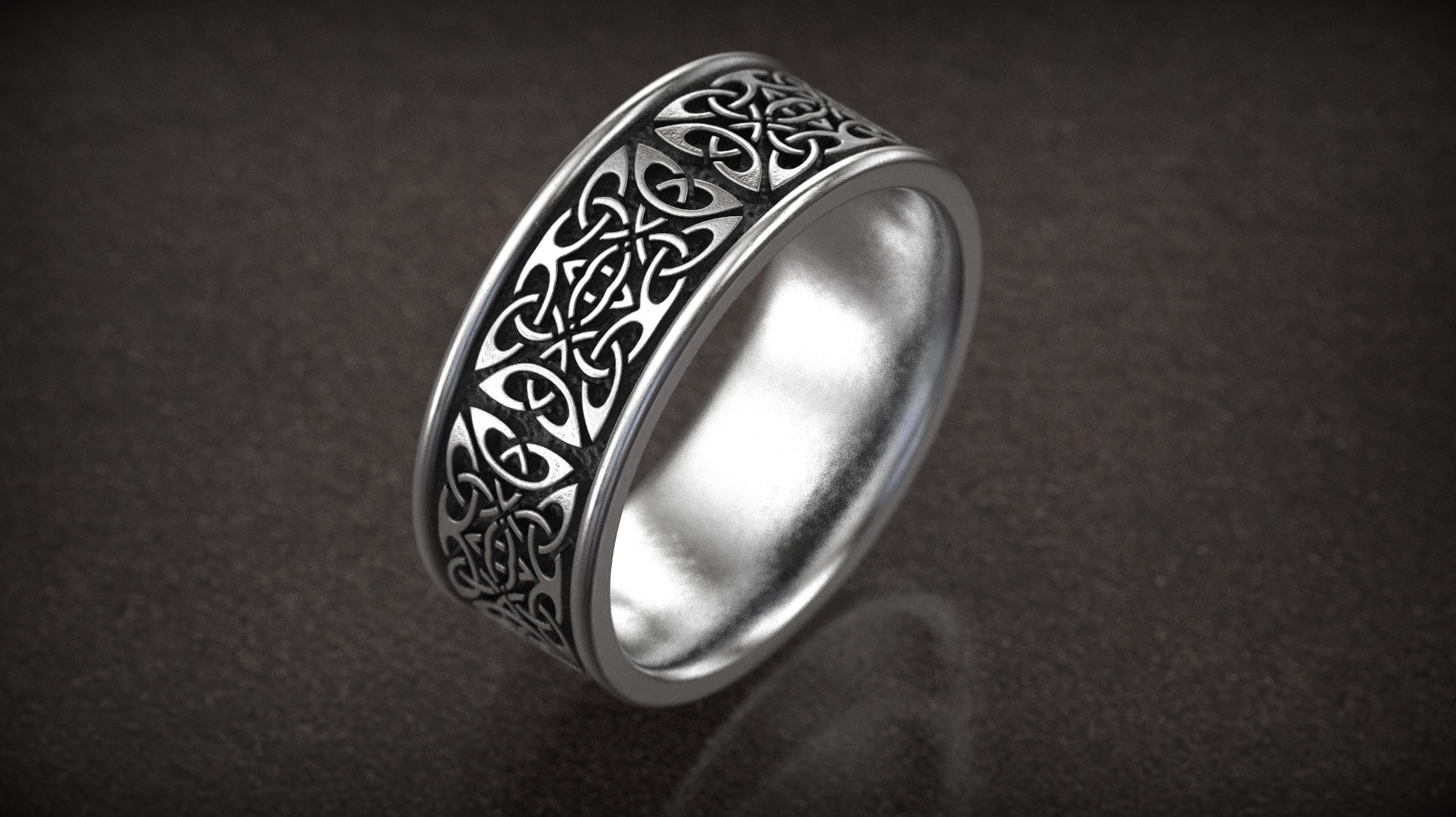 Celtic Pattern Ring Unique Wedding Ring Celtic Ring Viking | Etsy