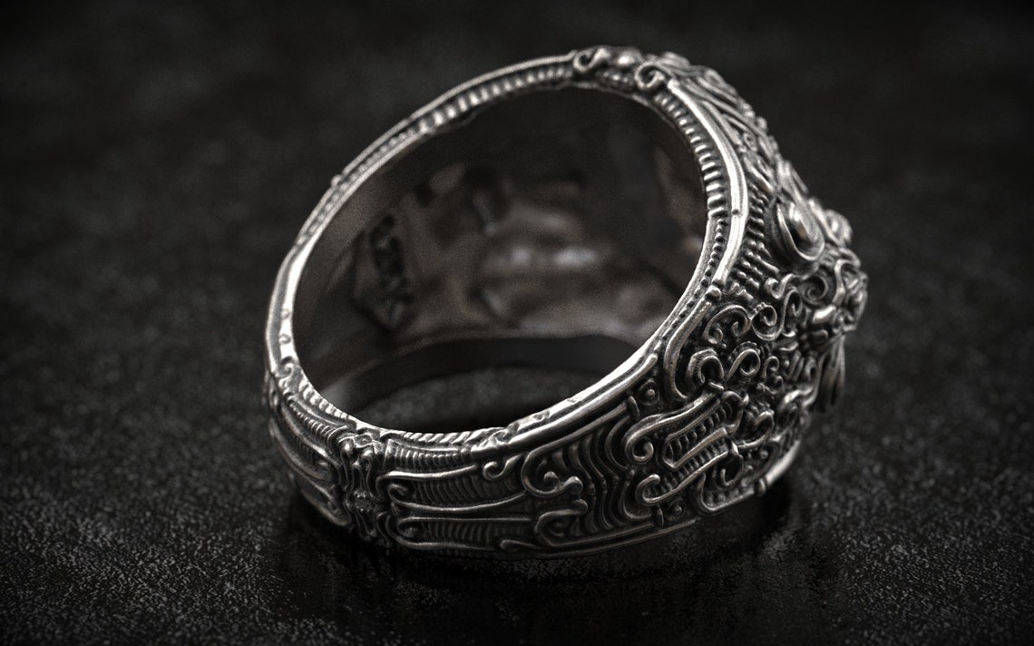 H.R. Giger Inspired Alien Covenant Ring Prometheus | Etsy