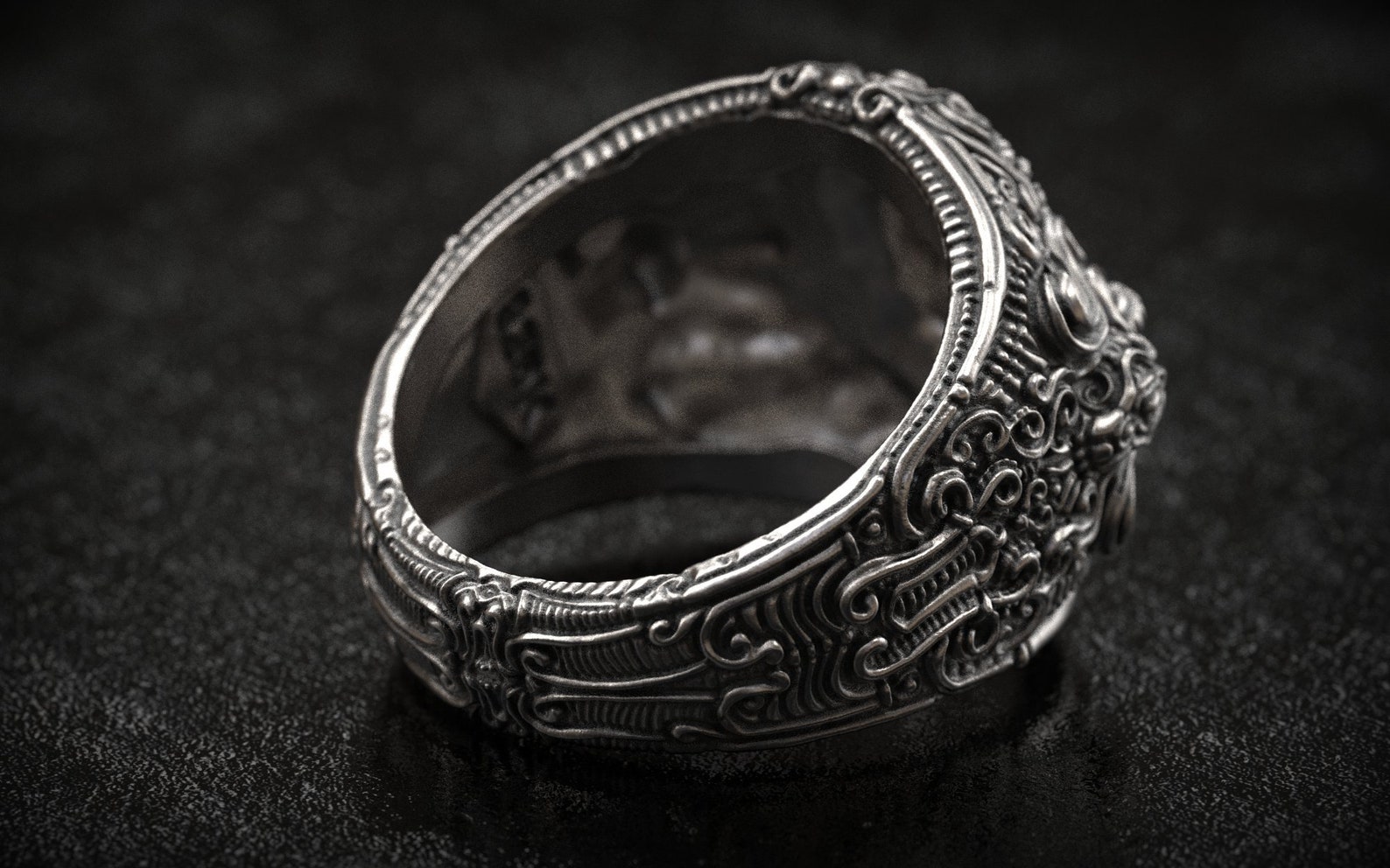 H.R. Giger Inspired Alien Covenant Ring Prometheus | Etsy