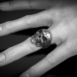 Simple Evil Skull Ring, Old Skull Ring, Demon Skull, Biker Ring, Mans ...