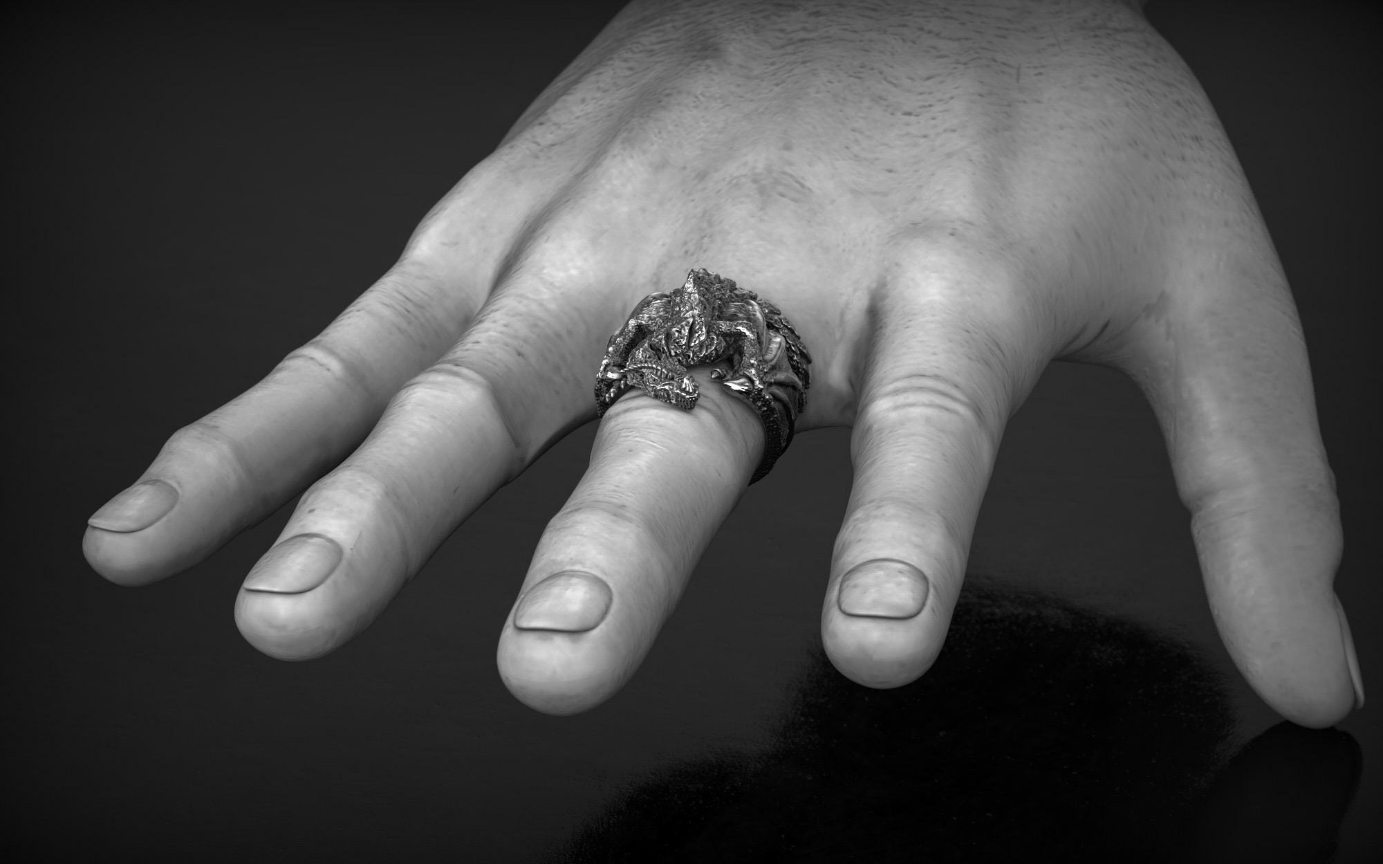 Winged Dragon Ring, Handmade Sterling Silver Ring, Unique Ring for Man ...