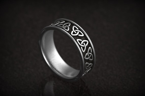 Celtic Trinity Knot Celtic Ring Wedding Band Ring 3d - Etsy