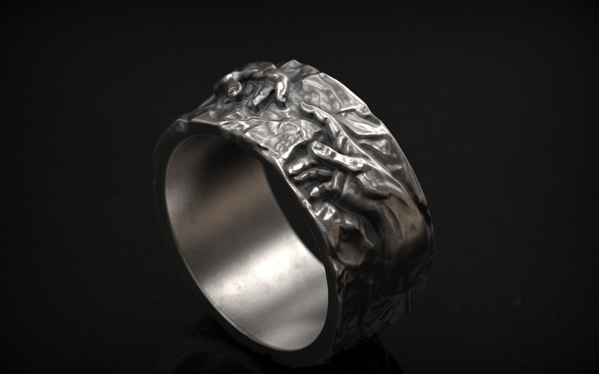 Hand of God, Giving Life to Adam Ring, Michelangelo Ring, the Creation ...