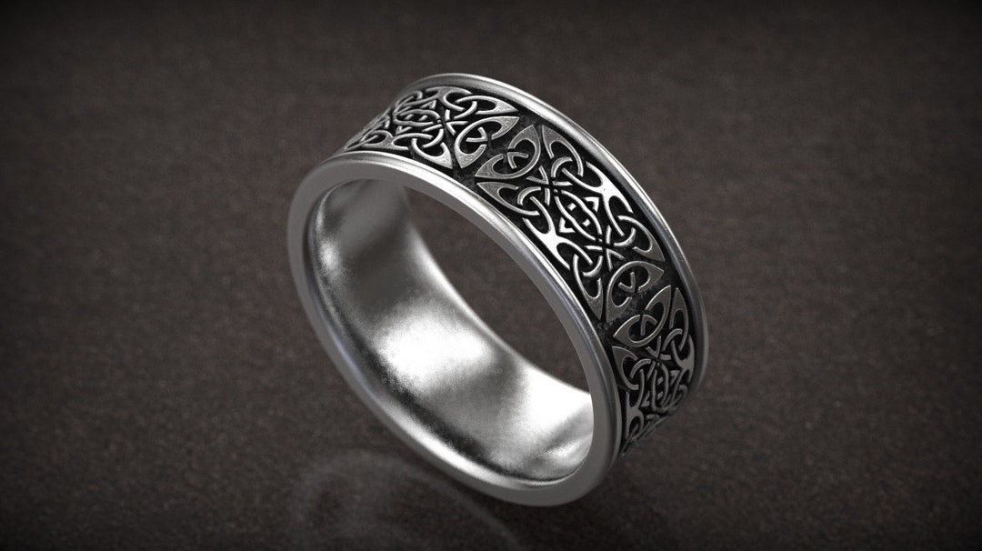 Celtic Pattern Ring, Unique Wedding Ring, Celtic Ring, Viking Wedding ...