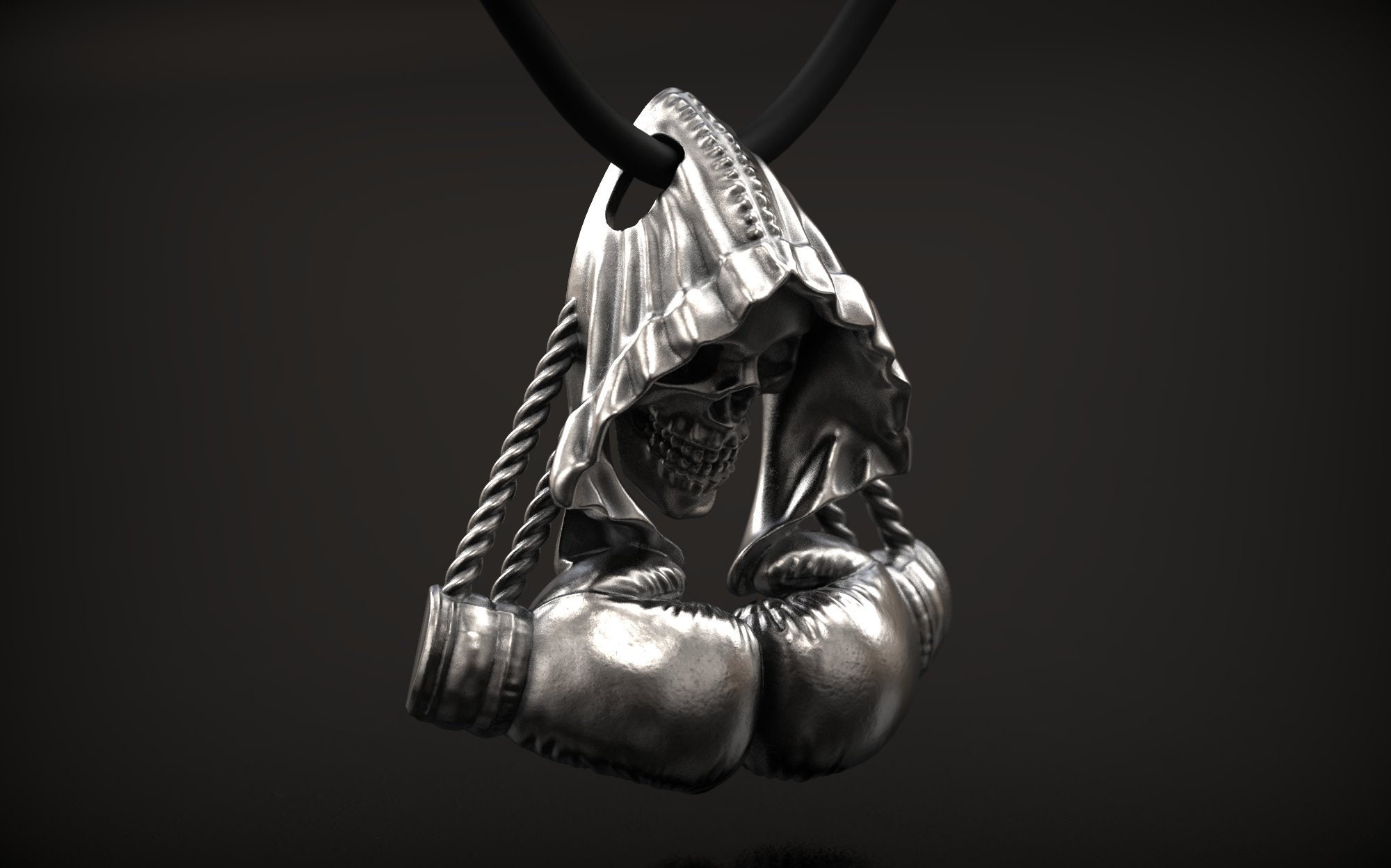 Boxing Pendant Boxing Glove Pendant Silver Boxing Charm | Etsy