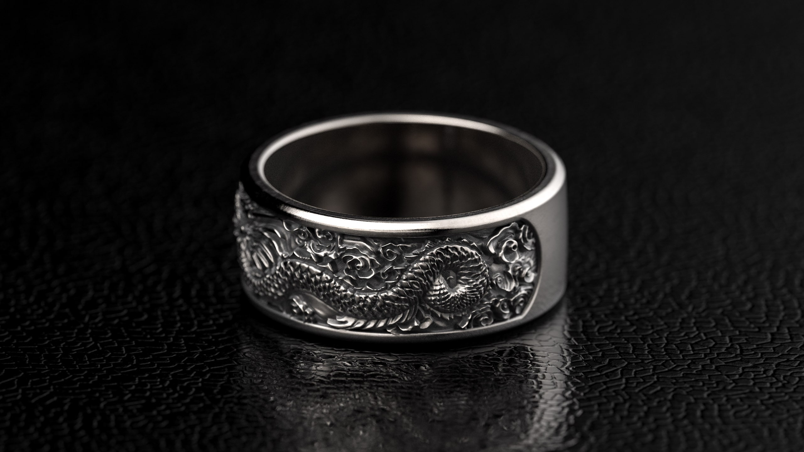 Chinese Dragon Signet Ring, Fantasy Dragon Ring, Mythical Creature Ring ...
