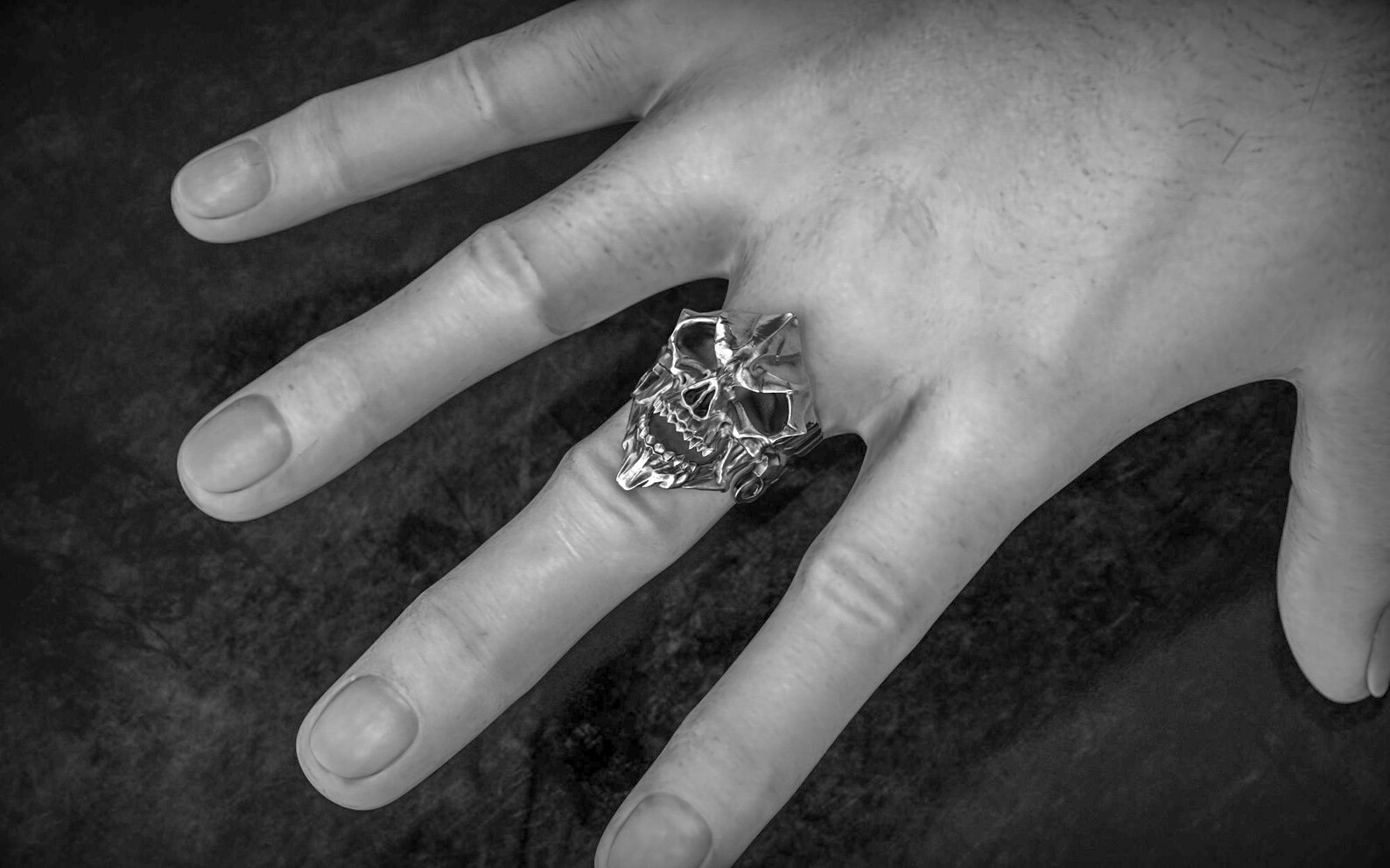 Evil Skull Ring, Old Skull Ring, Demon Skull, Biker Ring, Mans Ring ...