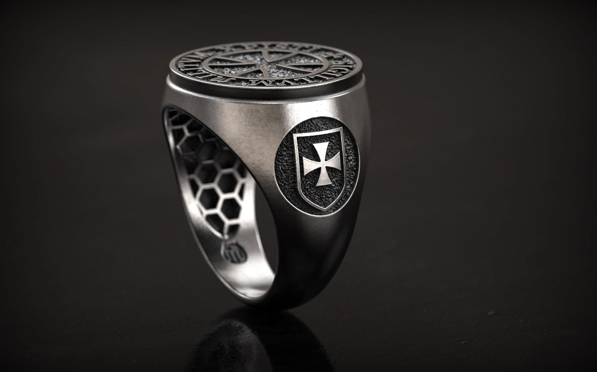 Medieval Knights Templar Ring Mens Ring Seal of Knights - Etsy