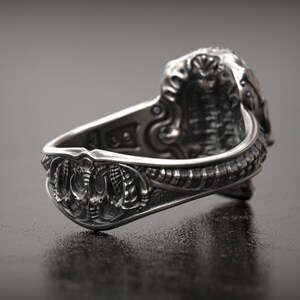 H.R. Giger Inspired , Biomechanical Skull Ring, Mens Ring, Prometheus ...