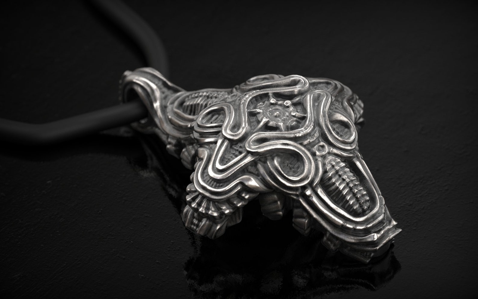 H.R. Giger Inspired Pendant Biomechanic Art Pendant Giger - Etsy