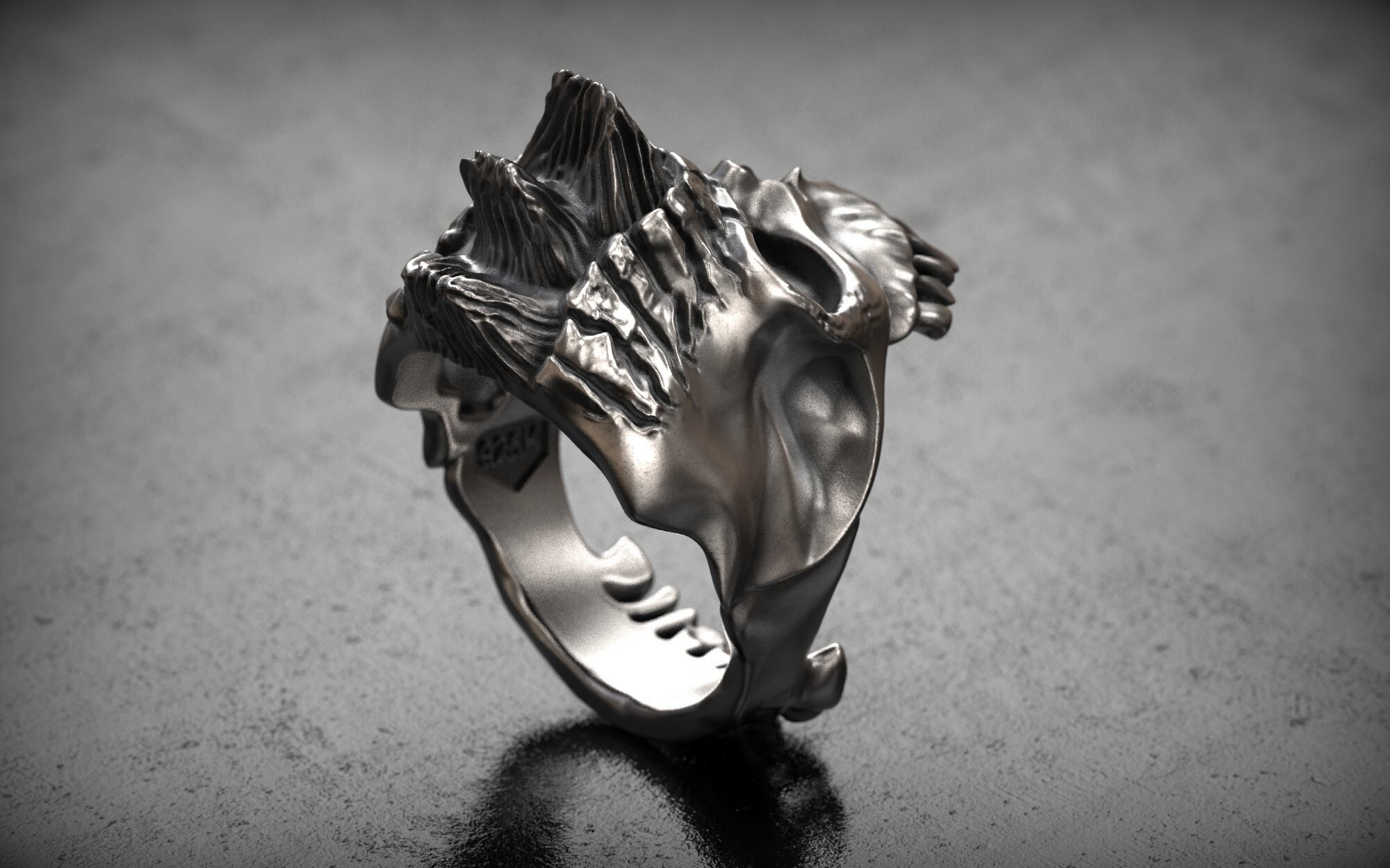 Punk Skull Ring, Skull Ring, Biker Ring, Man Ring, Mans Gift, Punk Ring ...