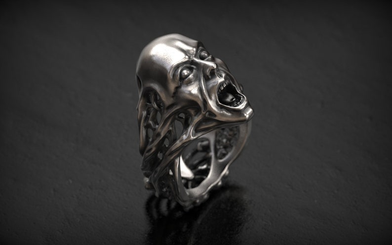 Screaming Face Ring Face Ring Scream Ring Biker Ring Human - Etsy
