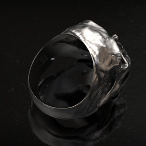 Simple Evil Skull Ring, Old Skull Ring, Demon Skull, Biker Ring, Mans ...