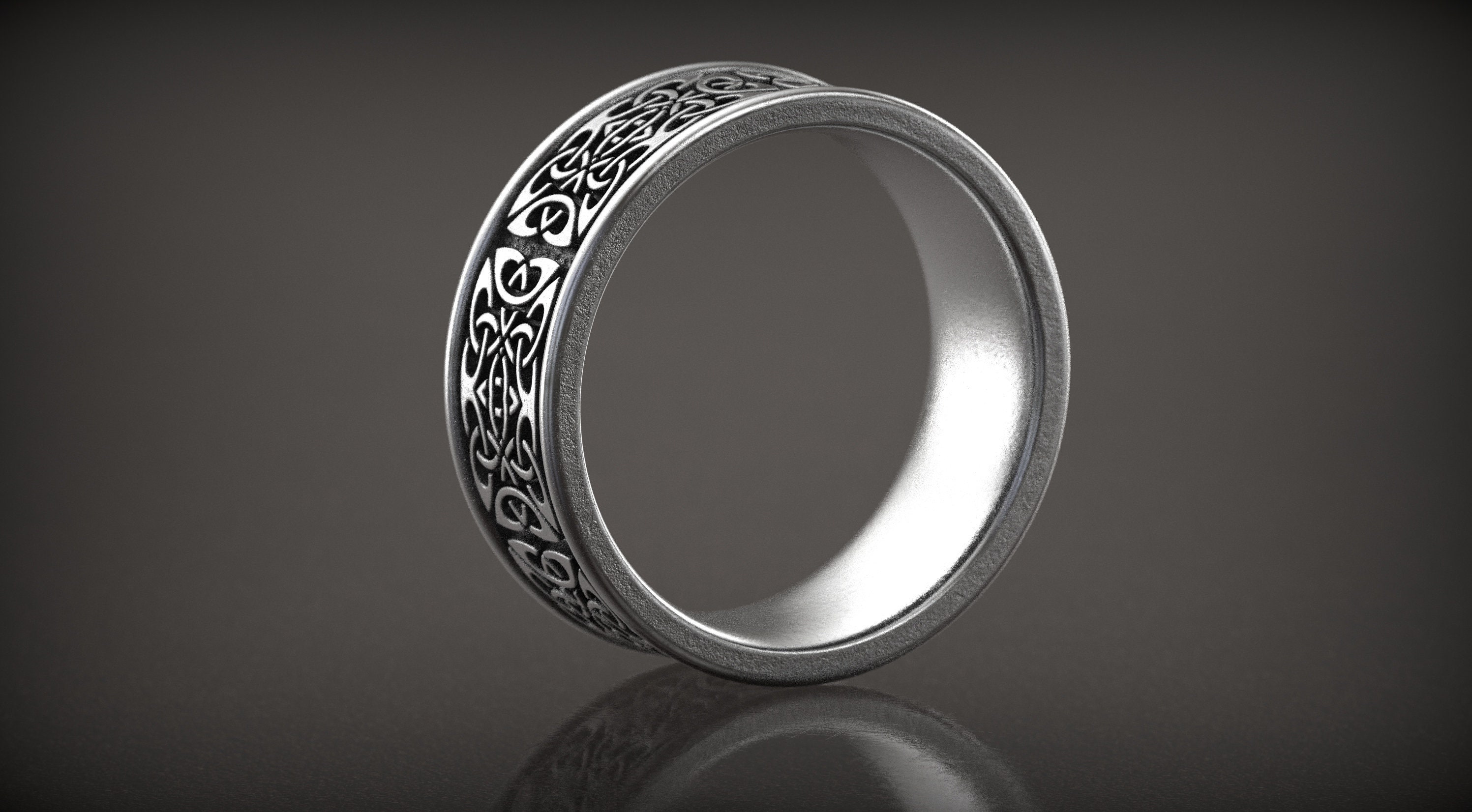 Celtic Pattern Ring Unique Wedding Ring Celtic Ring Viking | Etsy