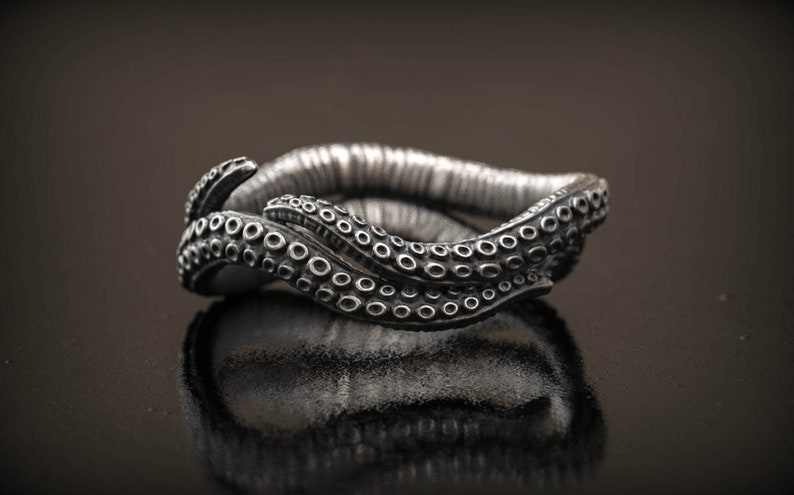 Octopus Tentacle Ring, Octopus Jewelry, Octopus Lover Gift, Silver ...