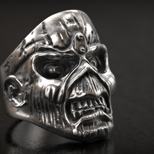 Iron Maiden Eddie Ring Skull Ring Biker Ring Man Ring | Etsy