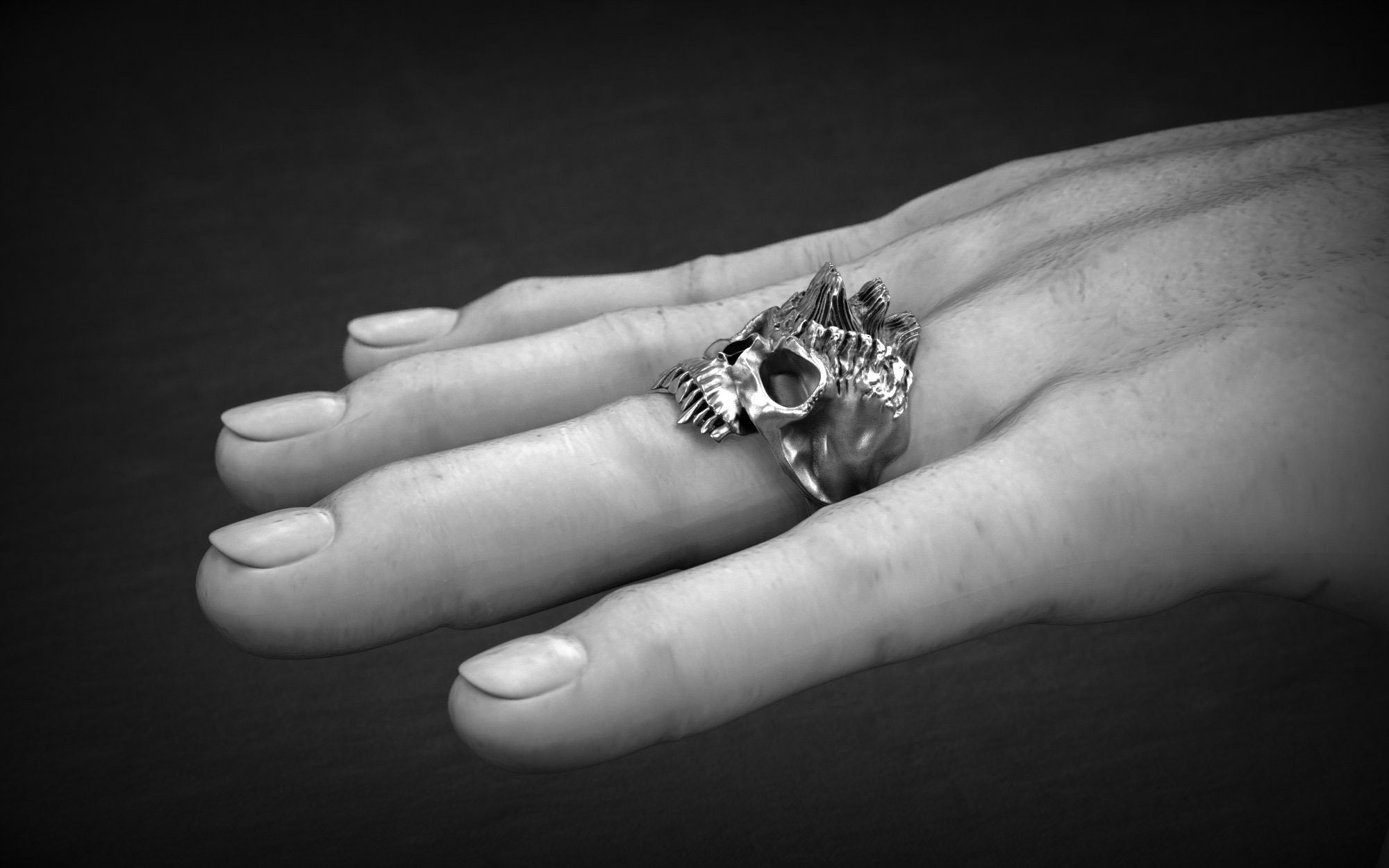 Punk Skull Ring, Skull Ring, Biker Ring, Man Ring, Mans Gift, Punk Ring ...