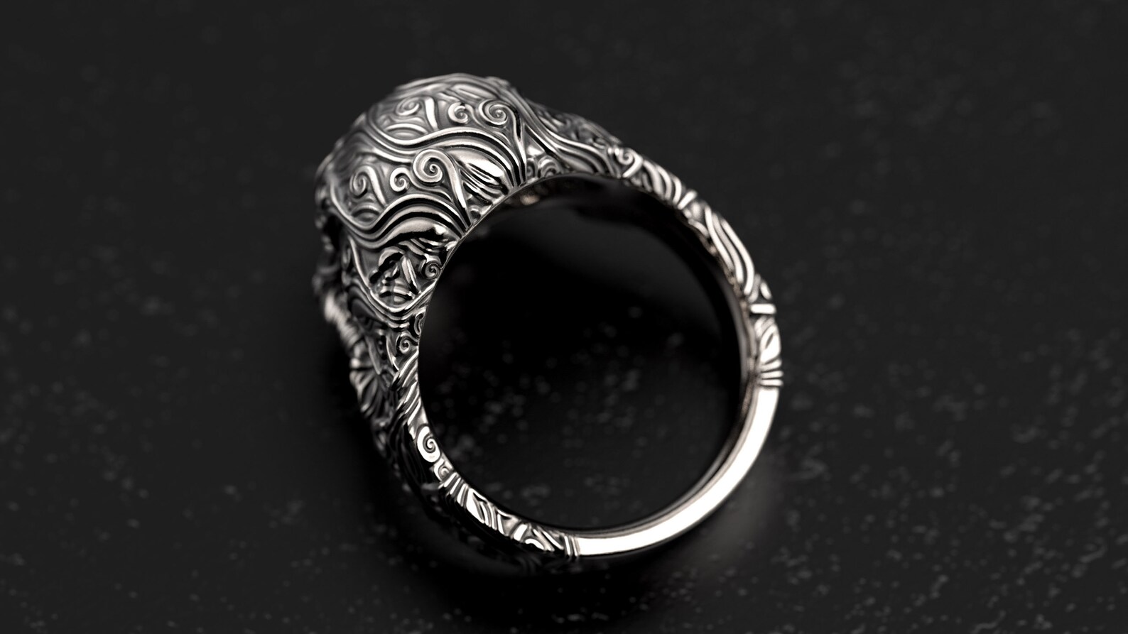 Japanese Pattern Skull Ring, Japanese Ornament, Traditional Ornamental ...