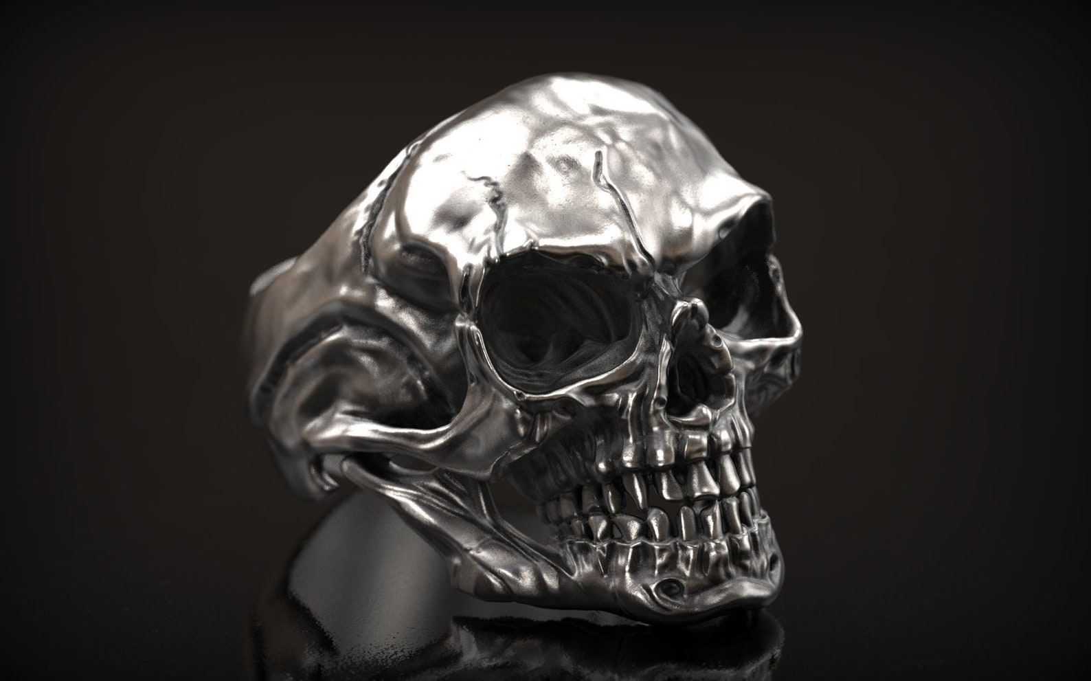 Simple Evil Skull Ring Old Skull Ring Demon Skull Biker - Etsy
