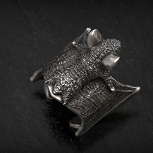 Adjustable Bat Ring, Bat Jewelry, Bat Lover Gift, Silver Bat Ring ...