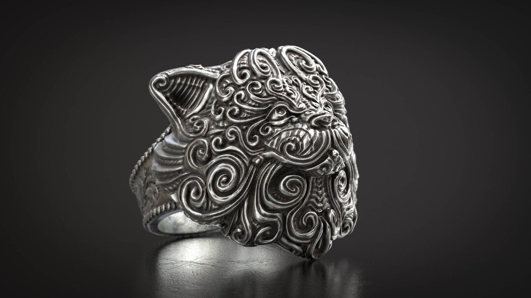 Cat Ring, Cat Lady Gift, Silver Cat Ring, 3D Print, 3d Printed Jewelry ...