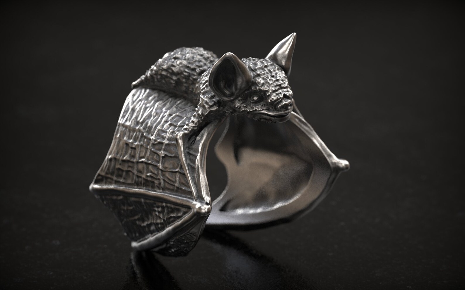 Adjustable Bat Ring Bat Jewelry Bat Lover Gift Silver Bat - Etsy