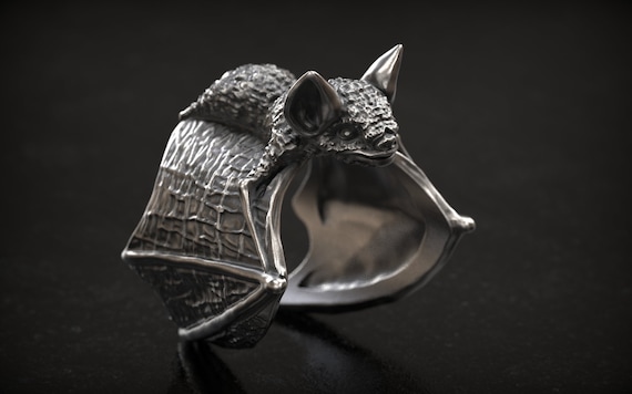 Adjustable Bat Ring Bat Jewelry Bat Lover Gift Silver Bat | Etsy