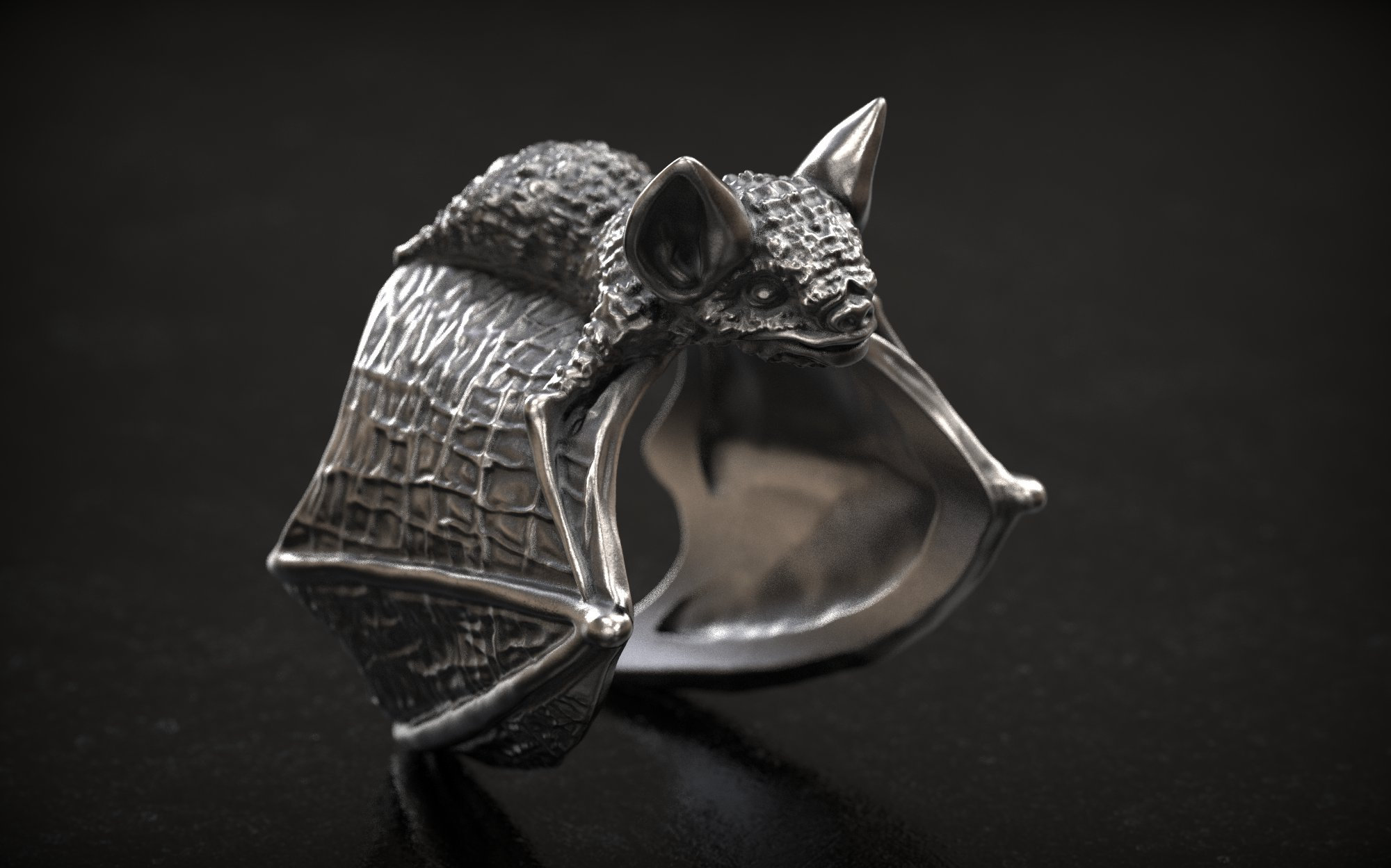 Adjustable Bat Ring, Bat Jewelry, Bat Lover Gift, Silver Bat Ring ...