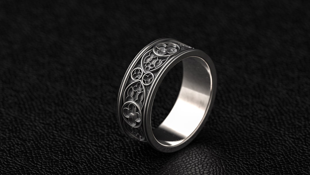 Gothic Masverk Ring, Medieval Castle Silver Gothic Ring, Cathedral Ring ...
