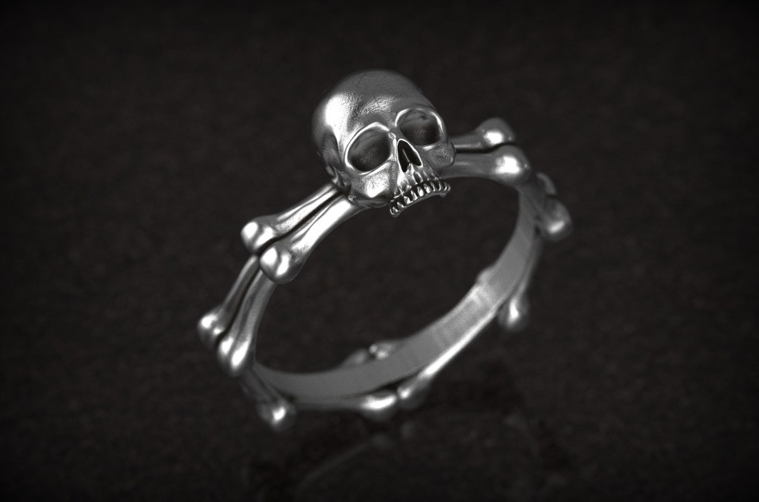 Solid Silver Skull Ring , Skull Jewelry , Biker Ring , Men's Silver ...