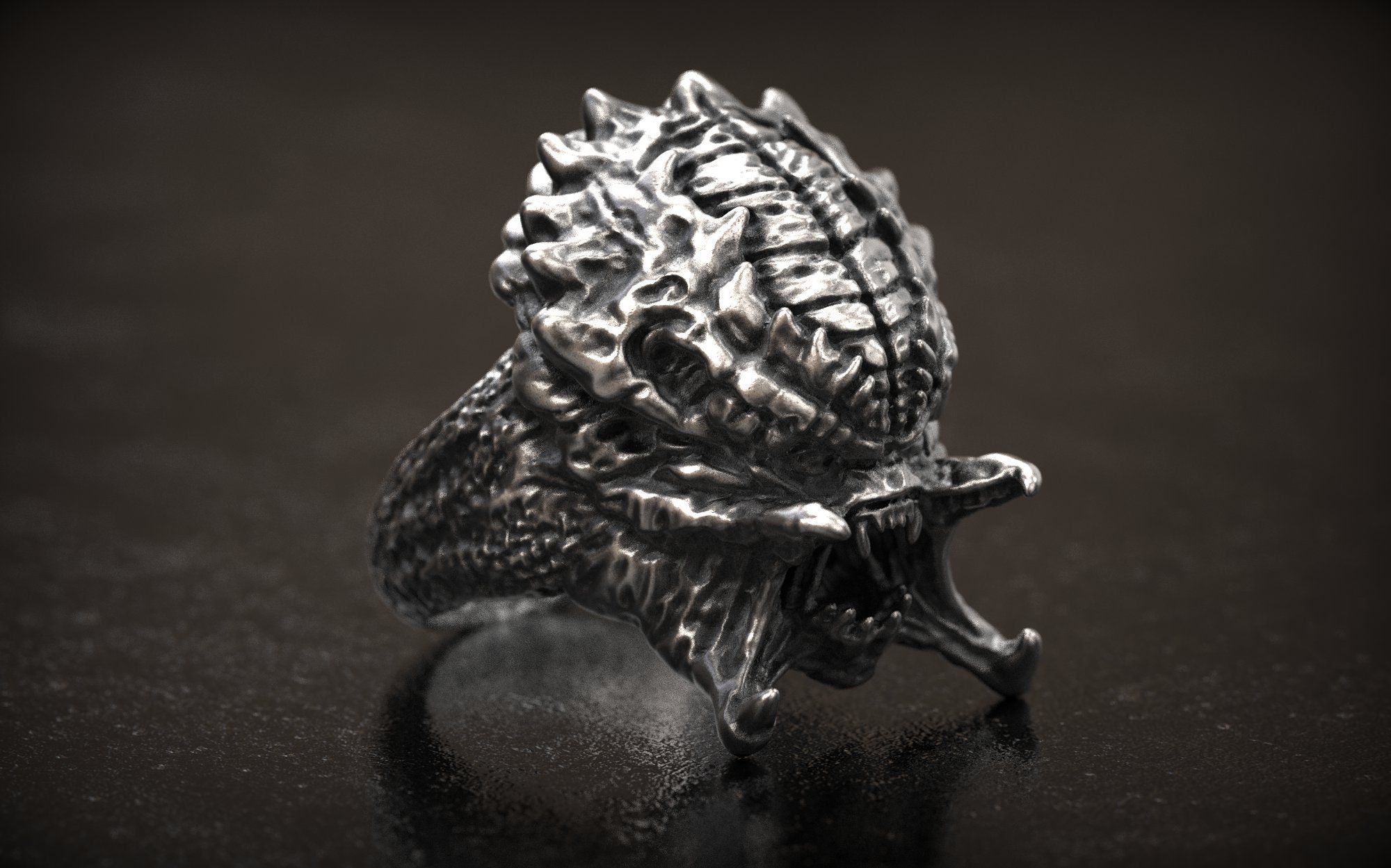 Predator Ring Alien 925 Sterling Silver 3D Print 3d | Etsy