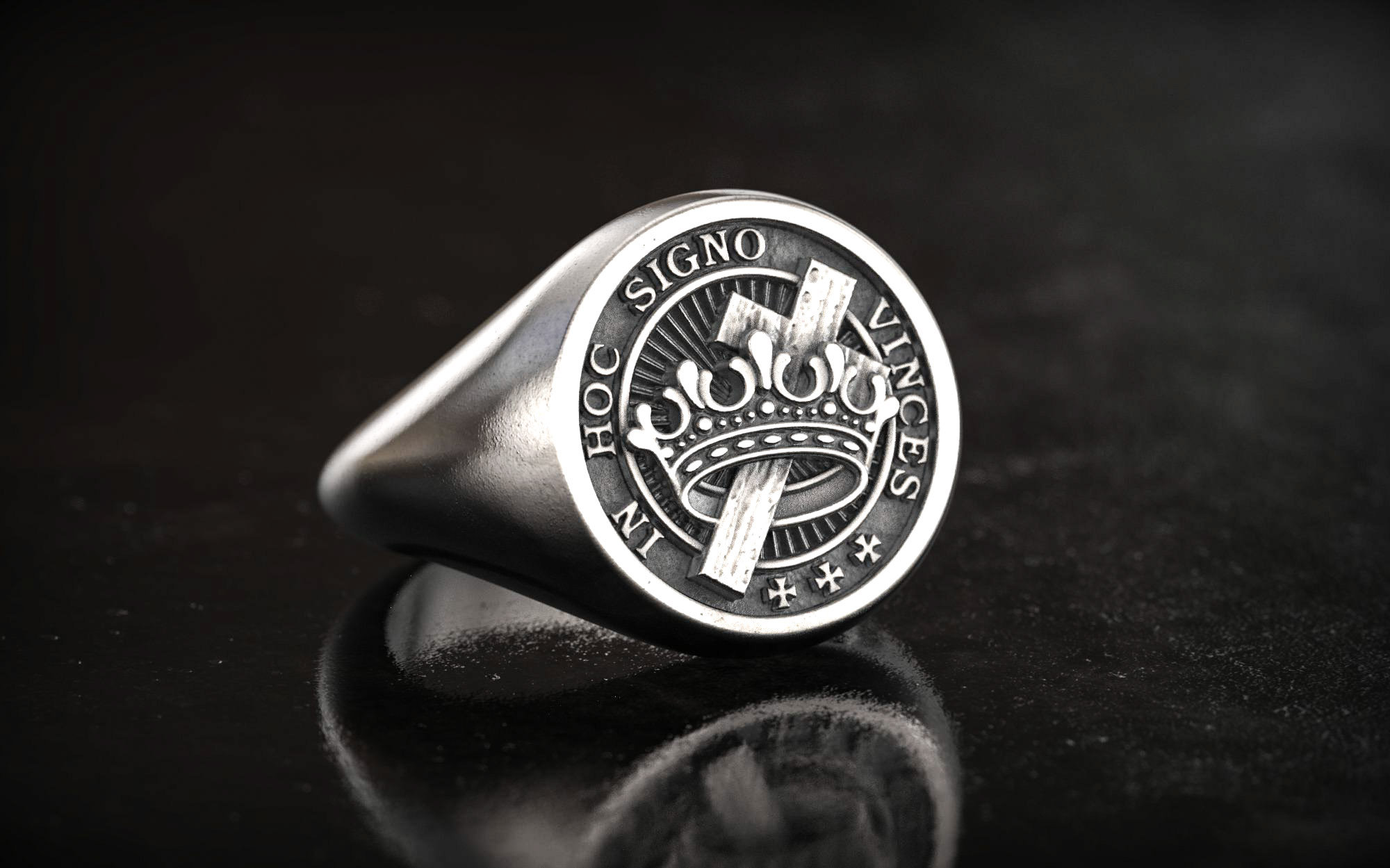 Crusader Templar Signet Ring, in Hoc Signo Vinces Ring, Seal of Knights ...