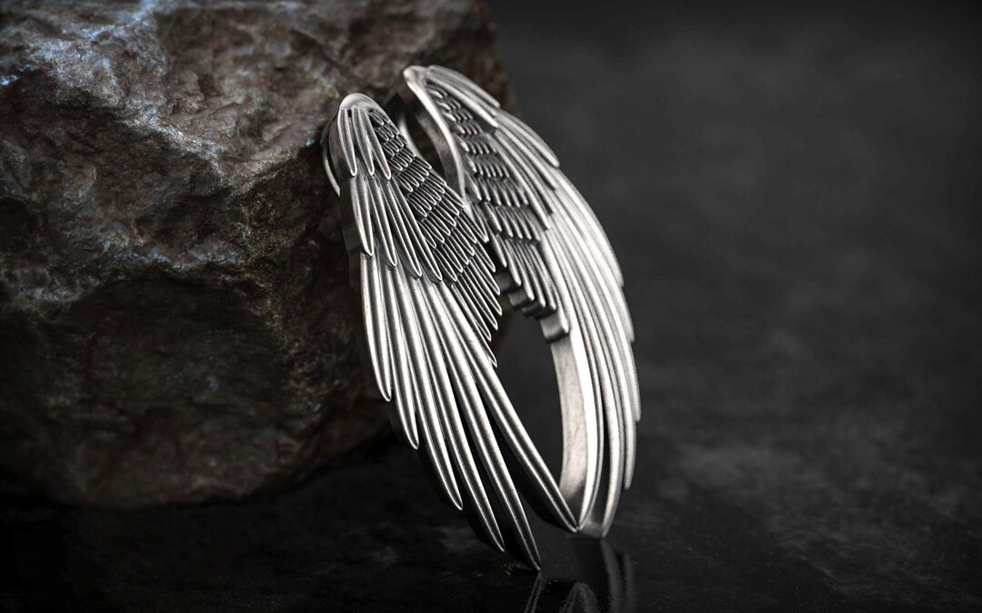 Angel Wing Pendant, Handmade, Guardian Angel Wing Jewelry, Mans ...