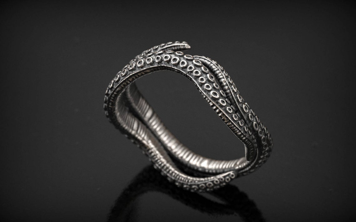 Octopus Tentacle Ring, Octopus Jewelry, Octopus Lover Gift, Silver ...