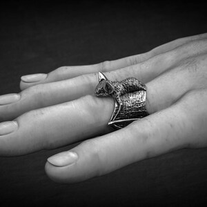 Adjustable Bat Ring, Bat Jewelry, Bat Lover Gift, Silver Bat Ring ...