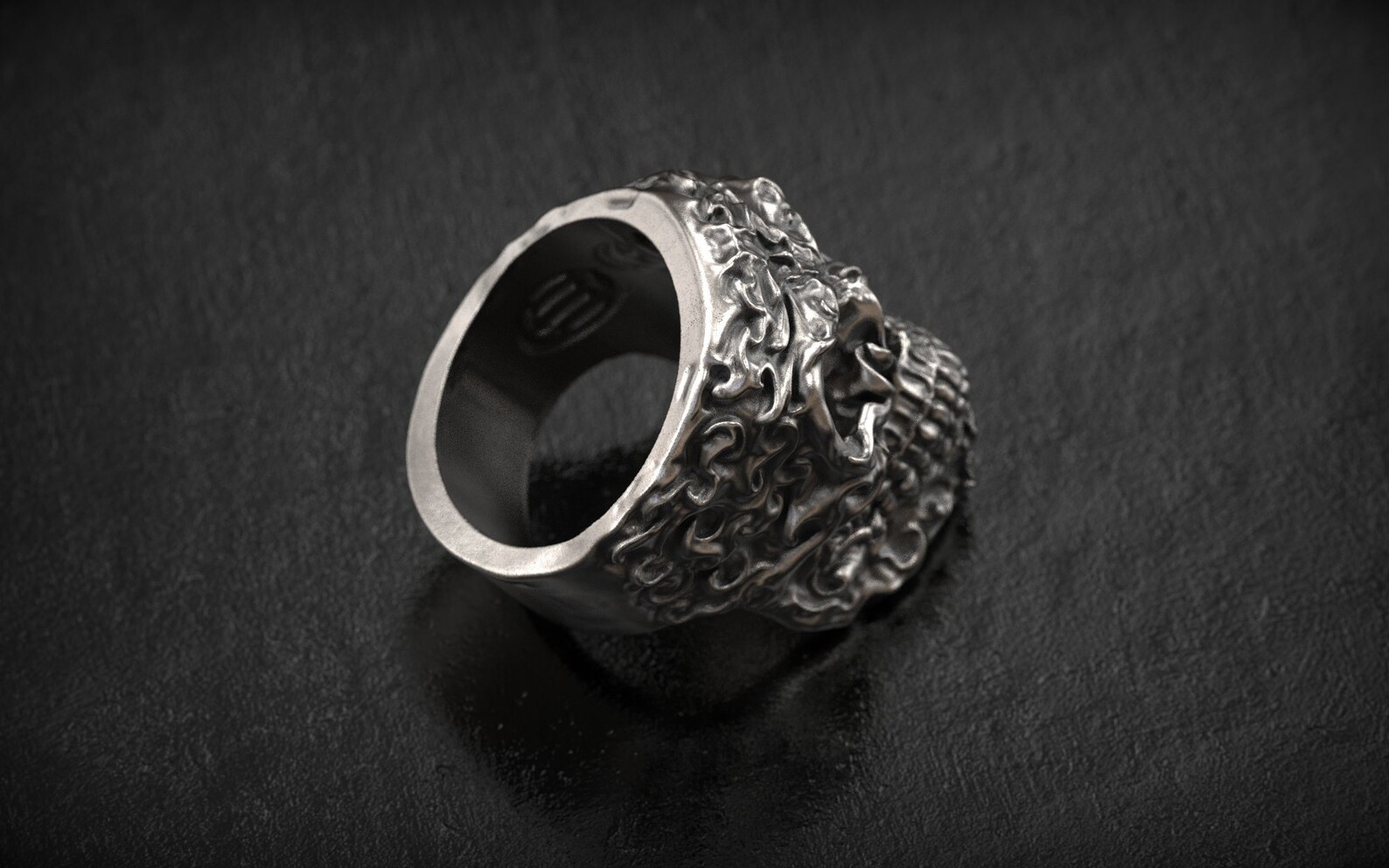 Flame Skull Ring, Fire Ring, Fire Skull, Biker Ring, Man Ring, Punk ...