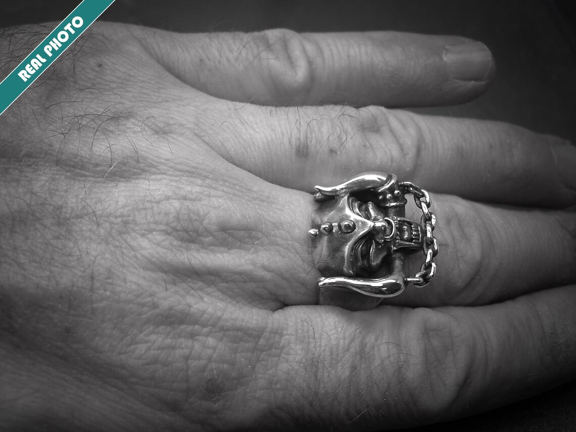 Motorhead ring Warpig ring Skull Ring Biker Ring Man Ring | Etsy