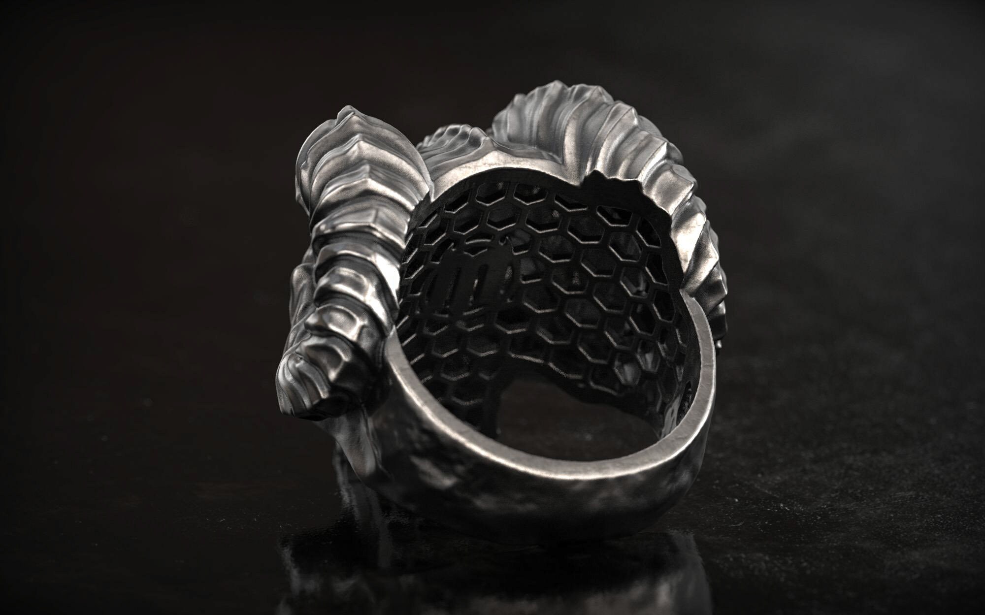 Horned Skull Ring Demon Skull Biker Ring Man Ring evil - Etsy UK