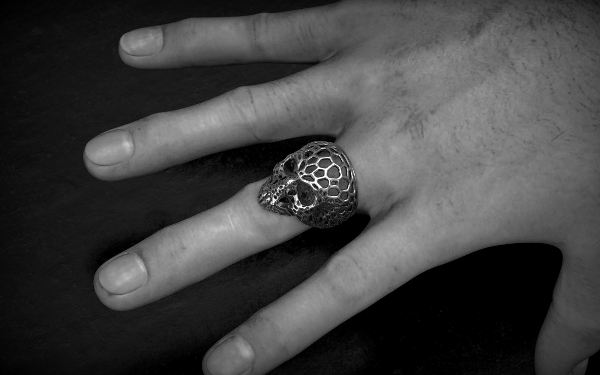 Voronoi Skull Ring Vampire Skull Ring Gothic Skull Ring | Etsy