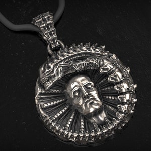 H.R. Giger Inspired, Alien Prometheus Pendant, Alien Covenant, Giger ...