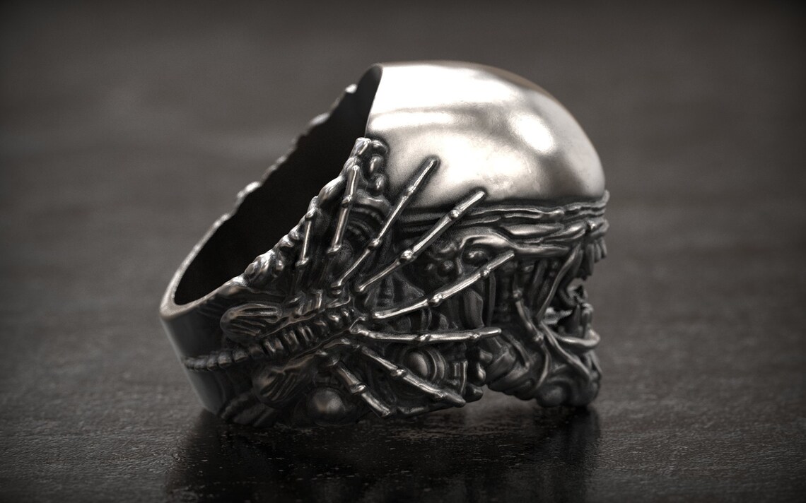 H.R. Giger Inspired Alien Ring Chestburster Prometheus | Etsy
