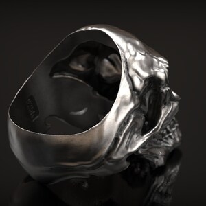 Simple Evil Skull Ring, Old Skull Ring, Demon Skull, Biker Ring, Mans ...