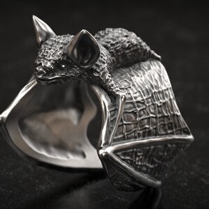 Adjustable Bat Ring, Bat Jewelry, Bat Lover Gift, Silver Bat Ring ...