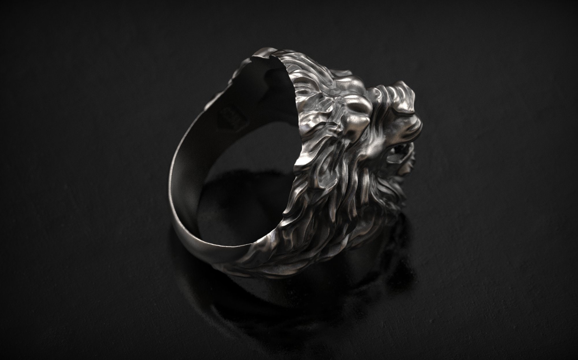 Angry Lion Ring Mens Gift Silver Lion Ring Lion Head Ring | Etsy