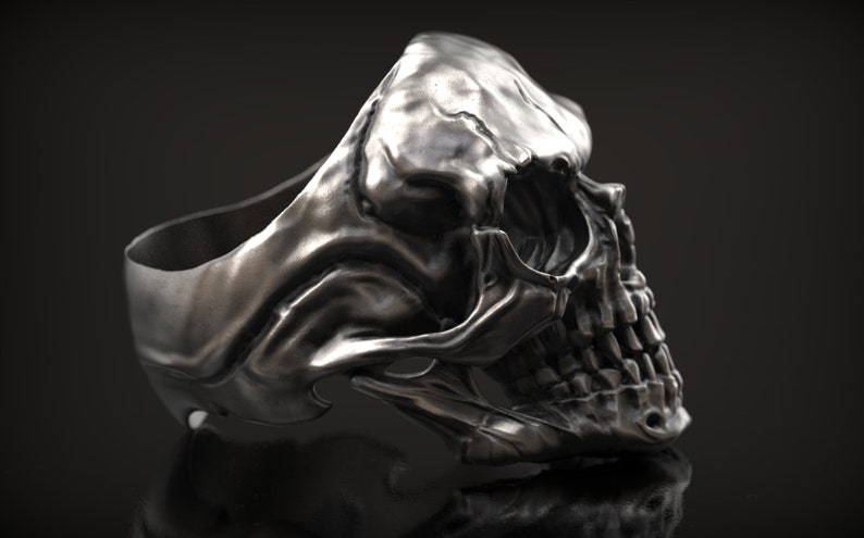 Simple Evil Skull Ring Old Skull Ring Demon Skull Biker - Etsy