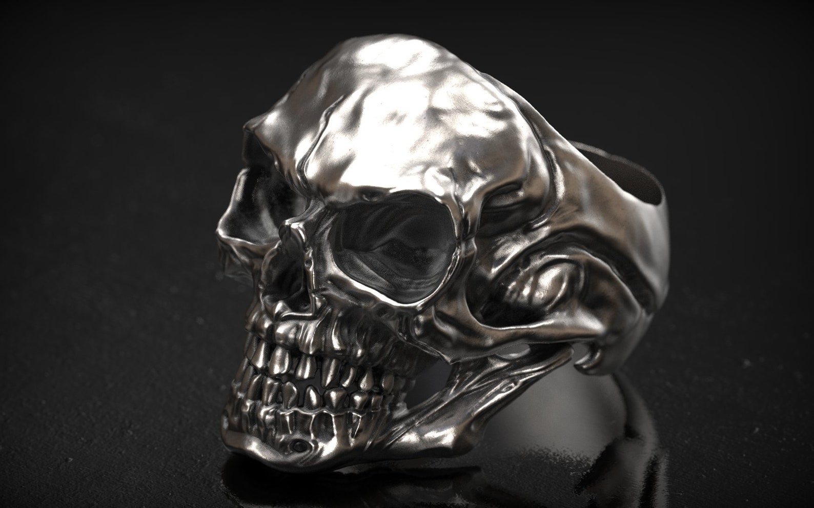 Simple Evil Skull Ring Old Skull Ring Demon Skull Biker - Etsy