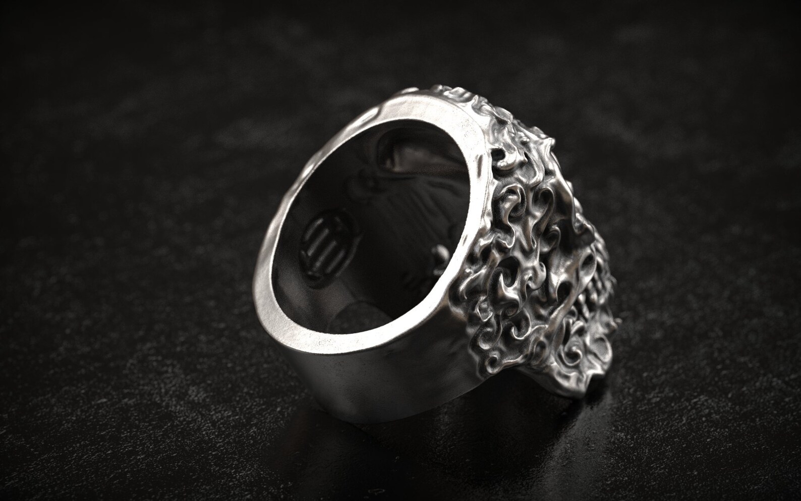 Flame Skull Ring Fire Ring Fire Skull Biker Ring Man Ring - Etsy