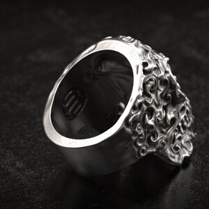 Flame Skull Ring, Fire Ring, Fire Skull, Biker Ring, Man Ring, Punk ...