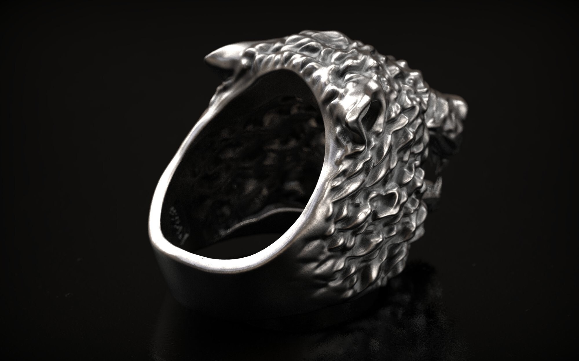 Angry Wolf Ring, Mens Gift, Silver Wolf Ring, Punk Ring, 3d Printed ...